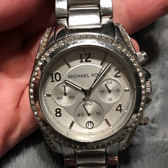 Michael Kors | Jewelry | Michael Kors Silver Jeweled Watch | Poshmark